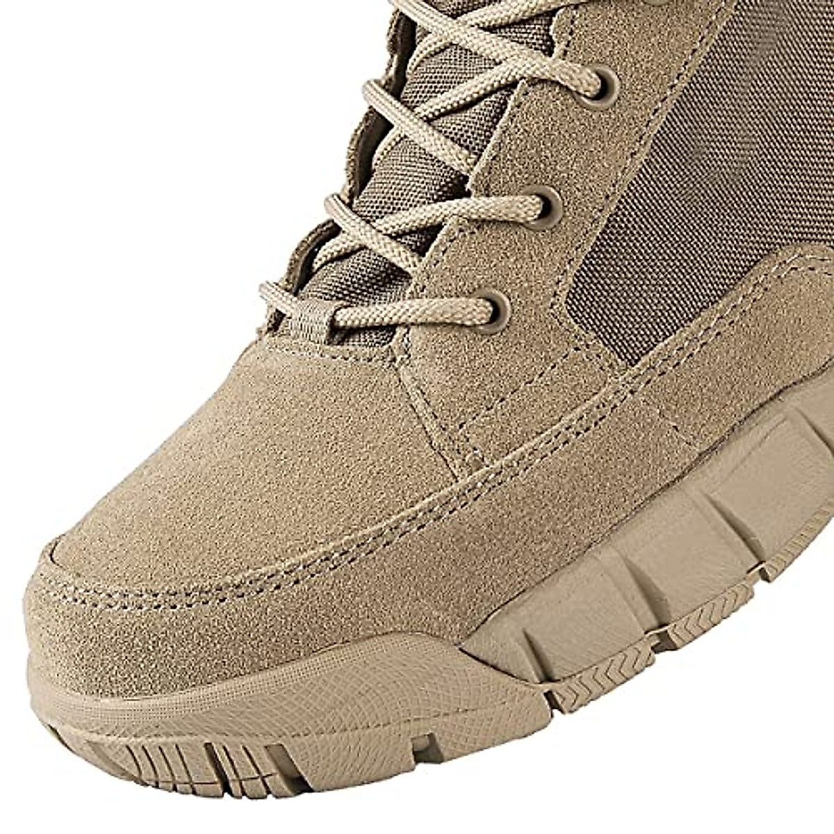 FREE SOLDIER Men's Tactical Boots 6 Inches Summer Lightweight Breathable Desert Boots with Thin Durable Fabric (Tan, 10)