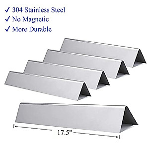 GasSaf 17.5 inch flavorizer bar and Heat Deflector Replacement for Weber 7620 7622, Genesis 300 Series E310 E320 E330 EP310 EP320 EP330 with Front Control Knob(2011&Newer)