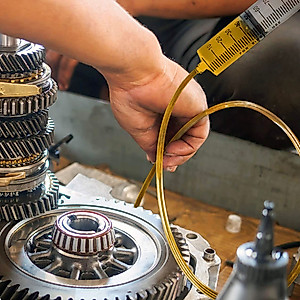 SHAOTONG 200ml Syringe with 2Pcs 40in Handy Plastic Tubing and 18Ga 20Ga Dispensing Needle, for Scientific Labs, Measuring, Watering, Refilling