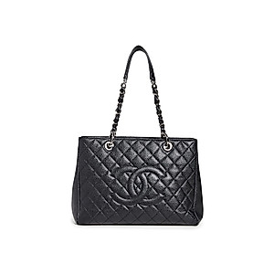 CHANEL Women's Pre-Loved Grand Shopping Tote, Caviar, Black, One Size