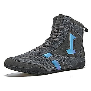Unisex Wrestling Shoes for Men Women Boxing Shoes Youth Kick Fighting Shoe Boxing Sneaker,Gray