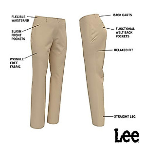 Lee Women's Wrinkle Free Relaxed Fit Straight Leg Pant, Black, 16