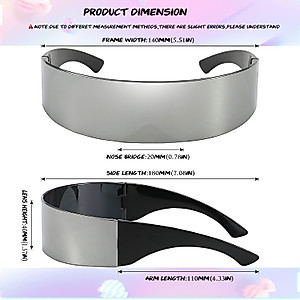 Dollger Futuristic Sunglasses Space Cyclops Wrap Around Glasses Rimless Translucent Mirrored Lens