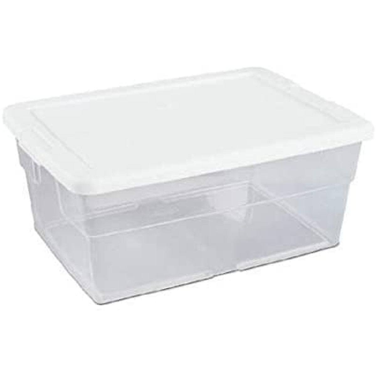 16445512 16 Quart (QT) Storage Box Container, White Lids & Clear Base (U001)
