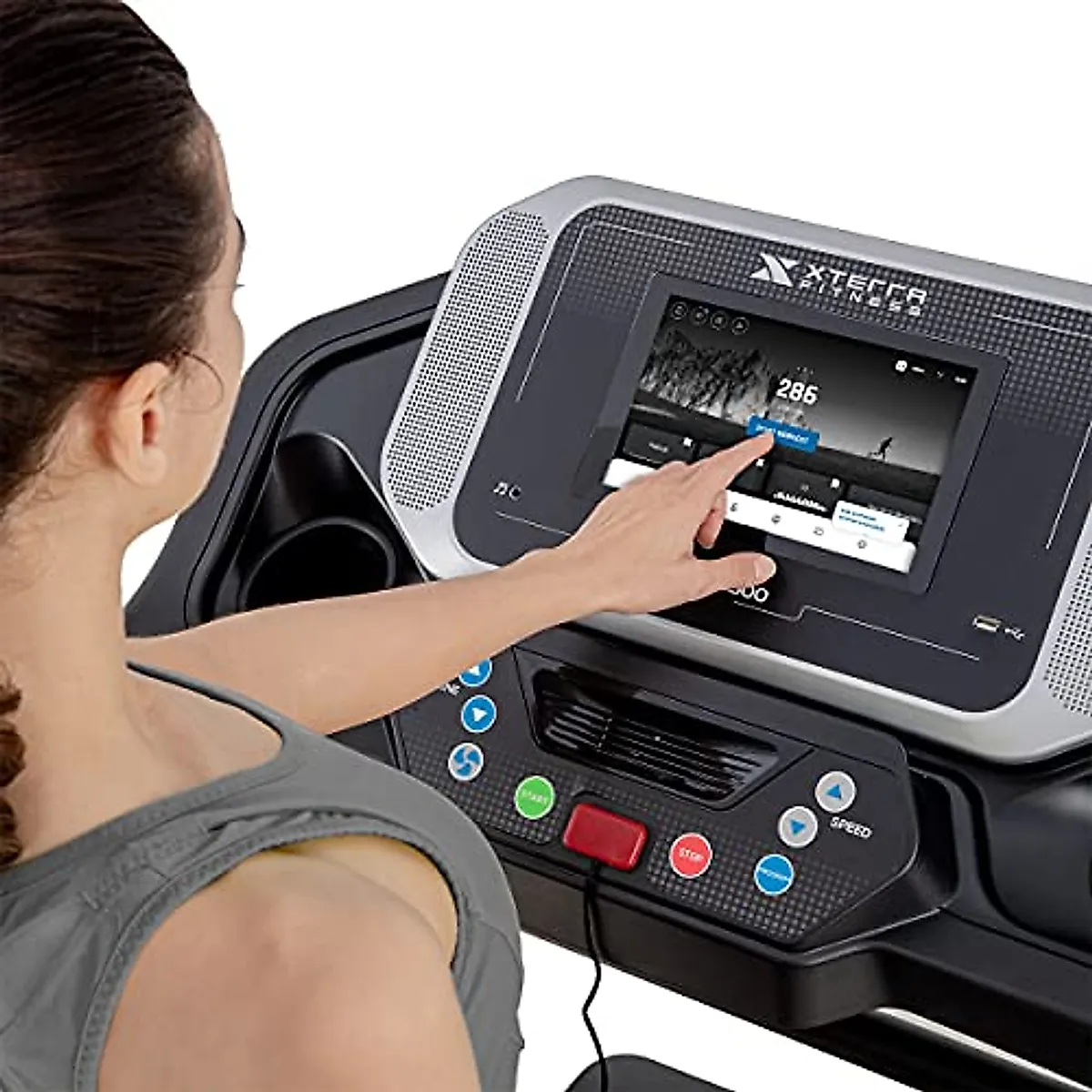 XTERRA Fitness TRX5500 Premium Performance Series Folding Treadmill, Large XTRASoft Cushioned Running Deck, LCD Display, Handlebar Speed and Incline Controls, Variety of Programs, FTMS Bluetooth
