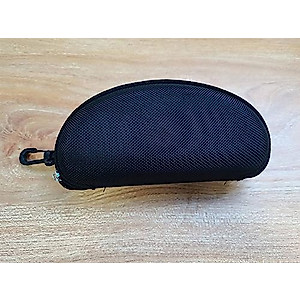 alladaga 3 Pack Zipper Shell Eyeglasses and Sunglasses Case with Plastic Carabiner Hook (Black)