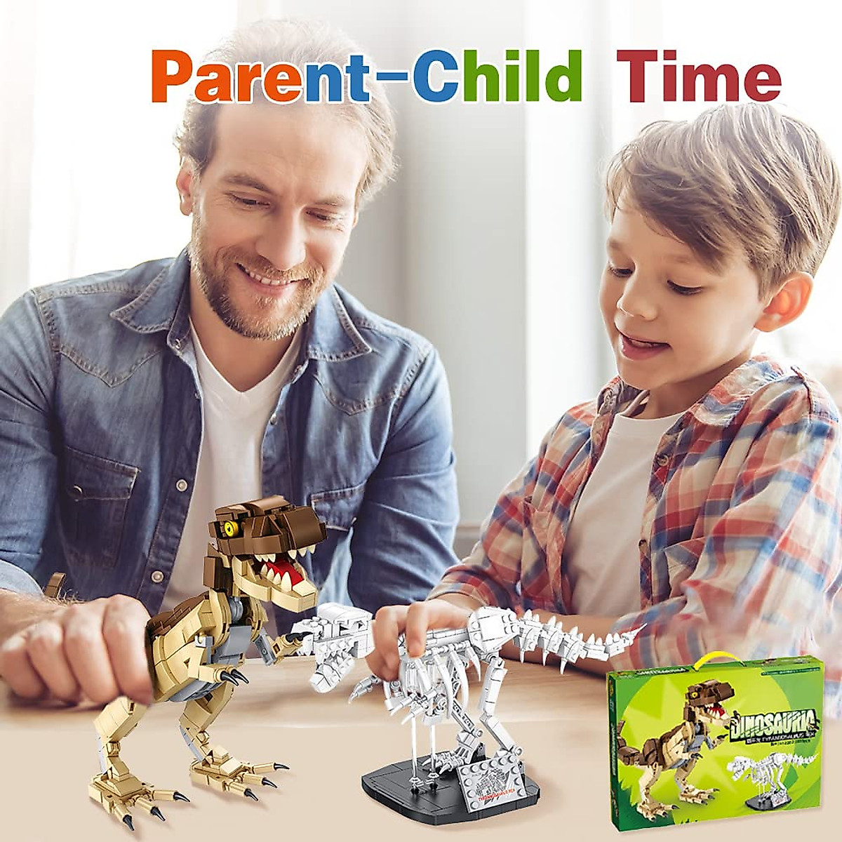 TreeGun Dinosaurs Building Blocks for Kids, 2 Models T-rex Dinosaurs Building Toy Set, STEM Creative DIY Building Toy Kit for Kid, Boy and Girl Ages 6 for Kids (906 Pieces)