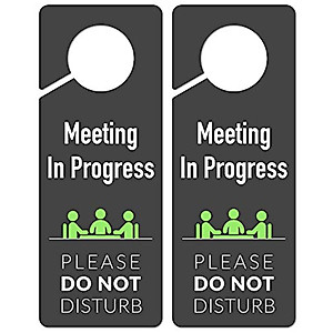 Do Not Disturb Door Hanger Sign, 2 Pack, Please Do Not Disturb Sign, Meeting In Progress