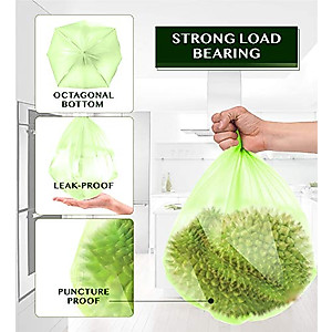 Compostable Trash Bags - FORID 13 Gallon Tall Kitchen Garbage Bags 80 Count Unscented Trash Can Liners 55 Liter Medium Wastebasket Bags for Bathroom Home Bedroom Office Garbage Can (5Rolls/Green)