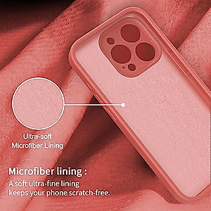 bicol for iPhone 15 Pro Max Case with Screen Protector,Enhanced Camera Lens Protection,Soft Liquid Silicone Slim Fit Protective Phone Cover 6.7" Coral