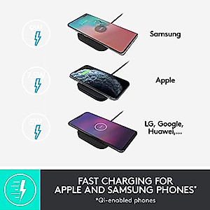 Logitech Powered 10W Wireless Charging Pad Graphite for iPhone 12 Pro Max/12 Pro/12/12 mini/SE/11 Pro Max/11 Pro/11/XS Max/XS/X, Samsung Galaxy S10/S10e/S10+, Google Pixel 4/4XL, Airpods, and More