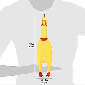 LEGEND SANDY Screaming Chicken Dog Toys,Yellow Rubber Squaking Chicken Toy Novelty and Durable Rubber Chicken for Dogs,Rubber Chickens Value 3 Pack