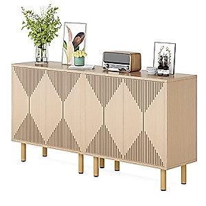 LITTLE TREE Sideboard Buffet Modern Storage Cabinet with Doors Brown