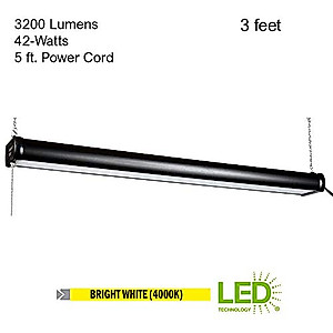 Commercial Electric 3 ft. LED Black Shop Light