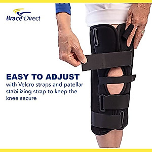 Tri Panel Knee Immobilizer Brace for Collateral Ligament Sprain, Patellar Stabilization, Osteochondral Fractures, ACL, PCL, MCL, LCC Injuries, Post-Op Knee Brace for Knee Pain and Immobilization