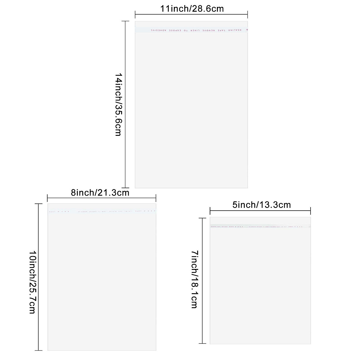 3 Mil Thick Crystal Clear Sleeves No Acid Storage Bags Transparent Sealing Bag for Art Photo Prints Framing Mats Mattes, 5 x 7 Inch, 8 x 10 Inch, 11 x 14 Inch (60 Pieces)