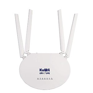 KuWFi 4G LTE Router with SIM Card Slot, 300Mbps Unlocked Wireless WiFi Internet Routers with 4pcs Non-Detachable Antennas for USA/CA/MX[Not for Verizon]