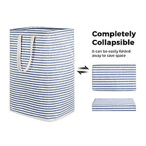 Lifewit 72L Freestanding Laundry Hamper Collapsible Large Clothes Basket with Easy Carry Extended Handles for Clothes Toys, Grey and Blue