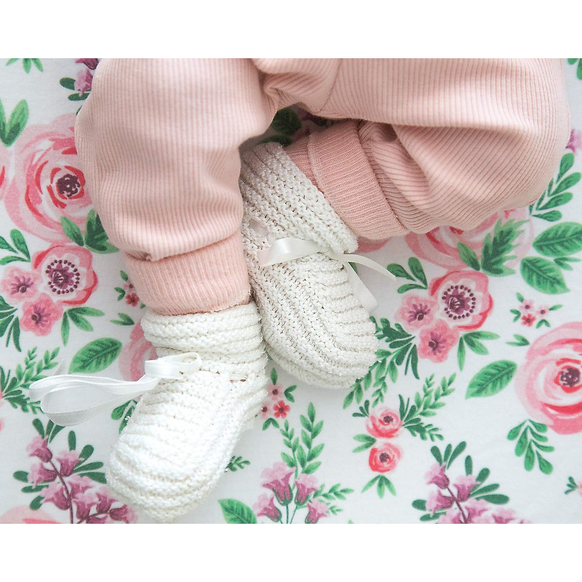 Bassinet Sheets for Baby Girl | Nursery Bedding Mattress Cover & Changing Pad Cover | Universal Size Fitted Sheet for Bassinet for Baby & Mattress Pad | Ultra-Soft Cotton Fabric 2-Pack Set