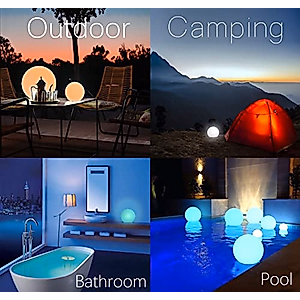 TOVEENEN Floating Pool Lights Wireless Charging 8 Inch LED Light Ball, Waterproof Rechargeable Floating Lights for Pool, Long Battery Life 20 Color Modes