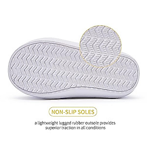 BMCiTYBM Baby Canvas Shoes Boys Girls Walking Sneakers Infant First Walkers Anti-Slip 6 9 12 18 24 Months White 12-18 Months Toddler