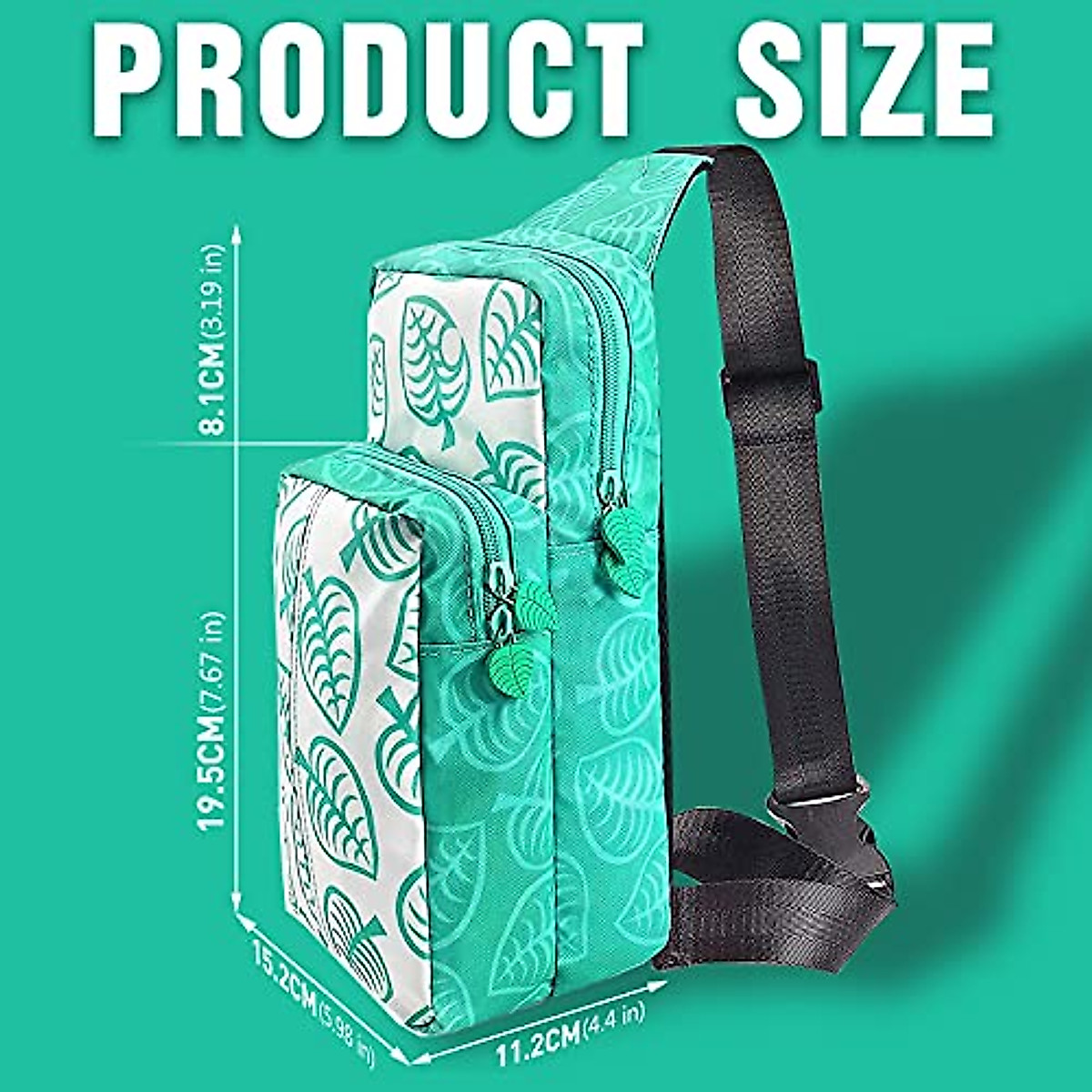 INFURIDER Portable Travel Carrying Case for Nintendo Switch,Fashion Leaf Design Shoulder Bag Storage Backpack Case for Switch/Switch Lite, Games Holder Case and Cell Phone