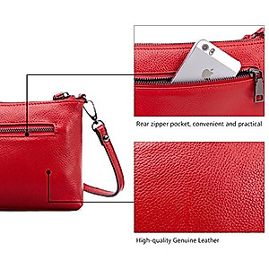 Artwell Women Genuine Leather Crossbody Bag Small Shoulder Bag Zipper Clutch Phone Wallet Purse for Lady (Purple)