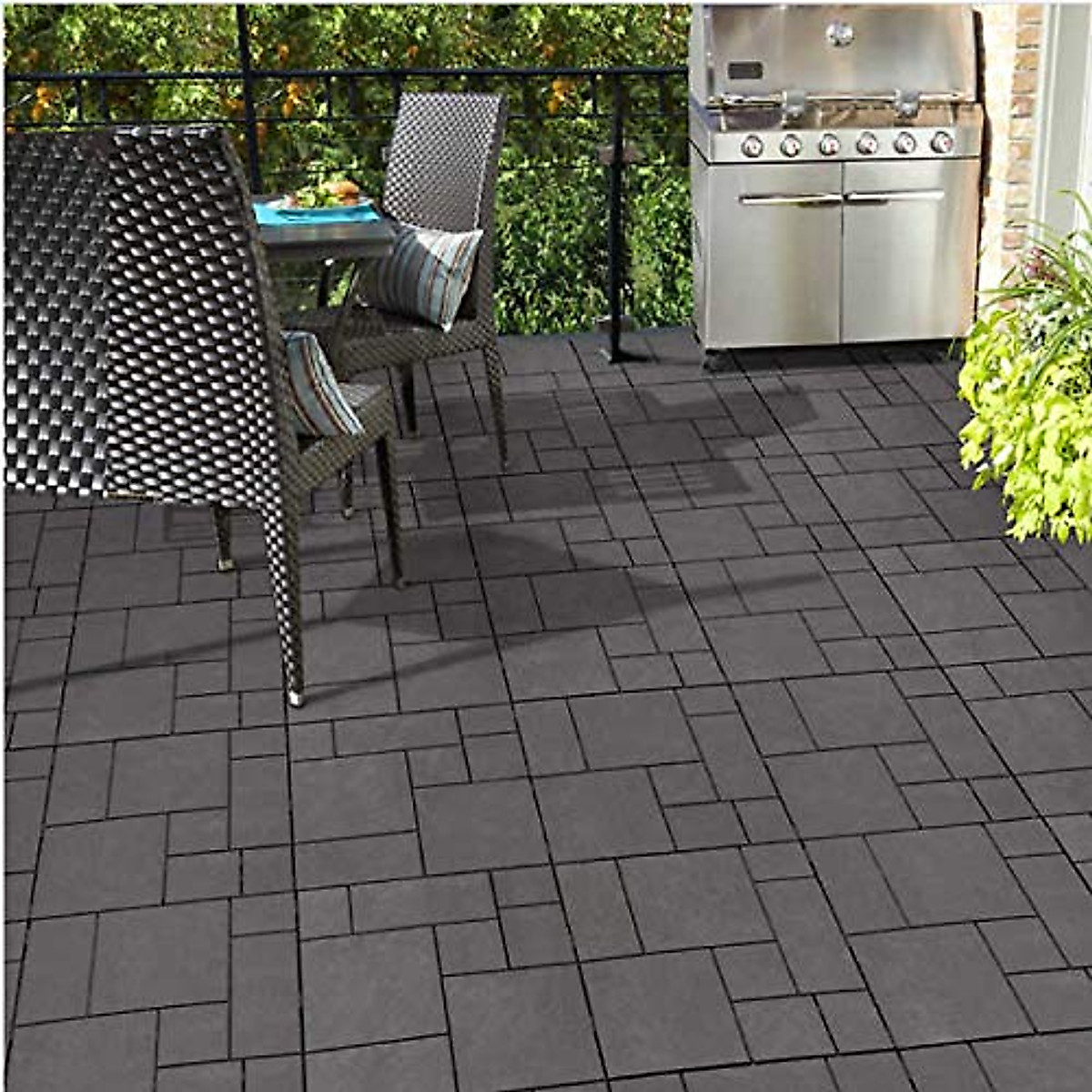 Multy Home Deck Tile 12" x 12" Mosaic, Slate (10 Pack)
