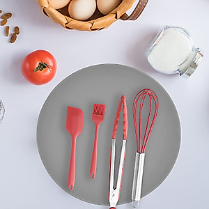 4PCS KooMall Silicone Trivets for Hot Dishes Pots and Pans 8'', 572°F Heat Resistant Pot Holders, Hot Pads for Kitchen Countertop, Hot Plates Mat to Protect Quartz Table, Versatile Microwave Mat, Gray