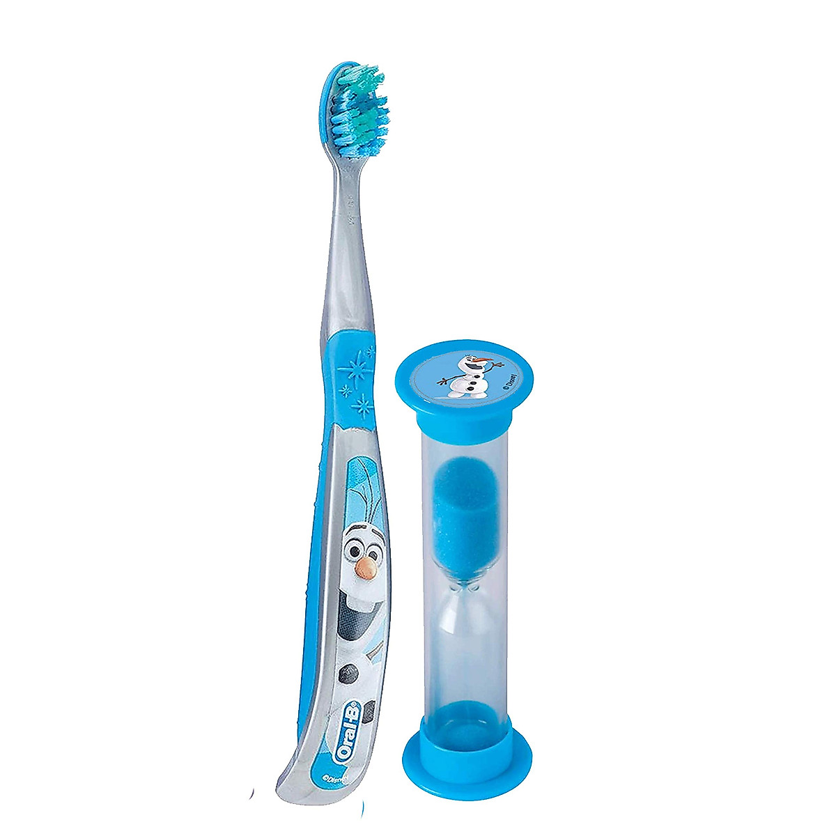 Disney Frozen"Olaf" Inspired 2pc Bright Smile Oral Hygiene Set! Frozen Solf Manual Toothbrush & Brushing Timer! Plus Bonus"Remember to Brush" Visual Aid!