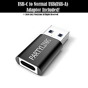 PartyLink 10ft(3m) USB Type-C Cable | Compatible with Oculus Quest & Quest2 Link | High Speed Data Transfer & Fast Charging | USB-A Adapter [USB-IF Certified]