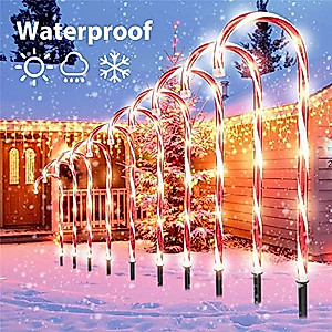Christmas Candy Cane Lights,5pcs USB Christmas Candy Cane Lights， Outdoor Warm Led Home Garden Pathway Yard Lawn Lights， New Year Christmas Decor