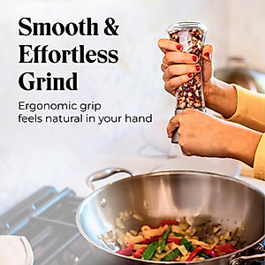 Willow & Everett Salt and Pepper Grinder Set - Stainless Steel Refillable Salt & Peppercorn Shakers