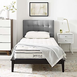 Modway Jenna 8” Innerspring and Memory Foam Narrow Twin Mattress With Individually Encased Coils White