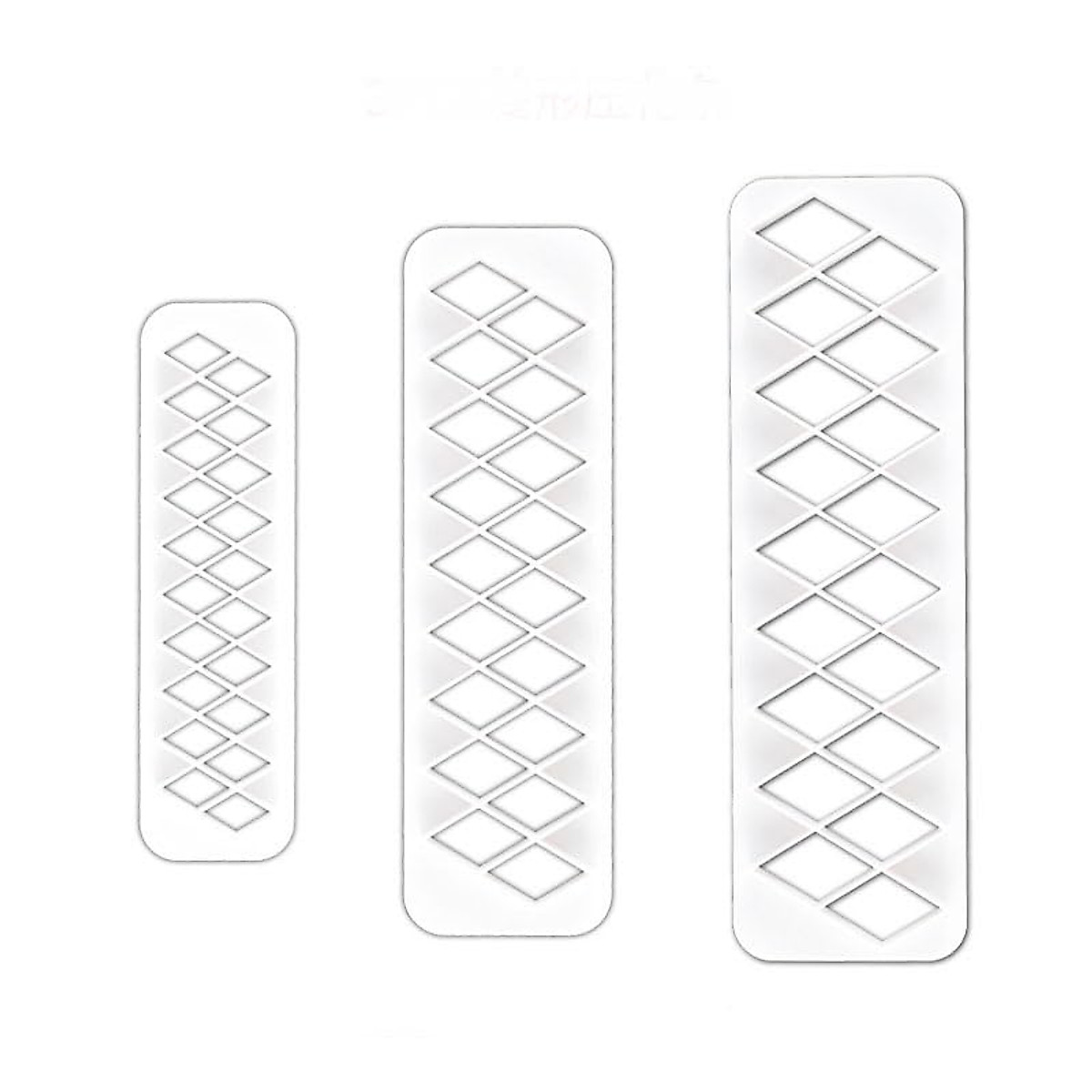 HONGYUNoH 12 Pieces Cake Mold Cookie Fondant Cutters, Geometric Biscuit Cutters Embossing Square and Hexagon Fish Scale for Birthday Cupcake Decorating, White (kg11)