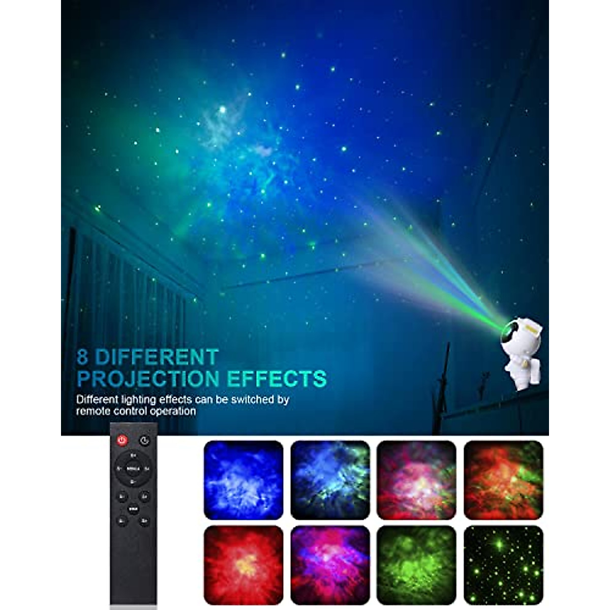 JCC Astronaut Galaxy Projector, Astronaut Space Star Light Projector for Kids, 360° Adjustable Starry Night Light Projector for Bedroom with Timer and Remote, Christmas Birthday Best Gift for Children