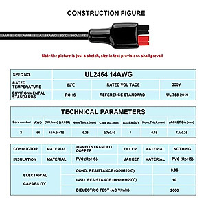 20FT 14AWG Solar Extension Cable with 45A Connectors for GZ Yeti /G500 Solar Generator, Portable Power Station and Renogy, Boulder 200 Solar Panels (20FT)