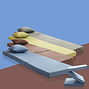 WJH Foldable Sleeping Pad, Tatami Mattress, Removable wash Thick Multi Layer Memory Foam Soft Single Reversible Floor Mat-D 120x200cm(47x79inch)