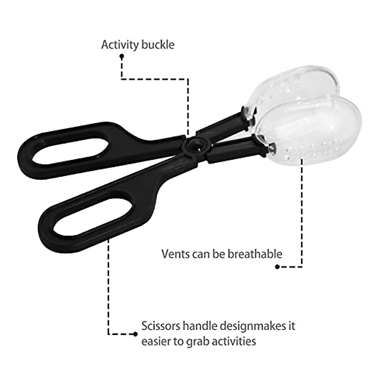 2Pcs Stainless Reptile Feeding Tongs and Feeding Clamp for Fish Aquariums, Reptiles Snakes Lizard Gecko Spider and Bird (Black)