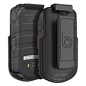 BELTRON DuraXV LTE Belt Clip Holster, Heavy Duty Rotating Belt Clip Holder Case for Kyocera DuraXV LTE E4610 (Verizon), DuraXE E4710 (AT&T), Secure Fit with Quick Release Latch & Kickstand Black