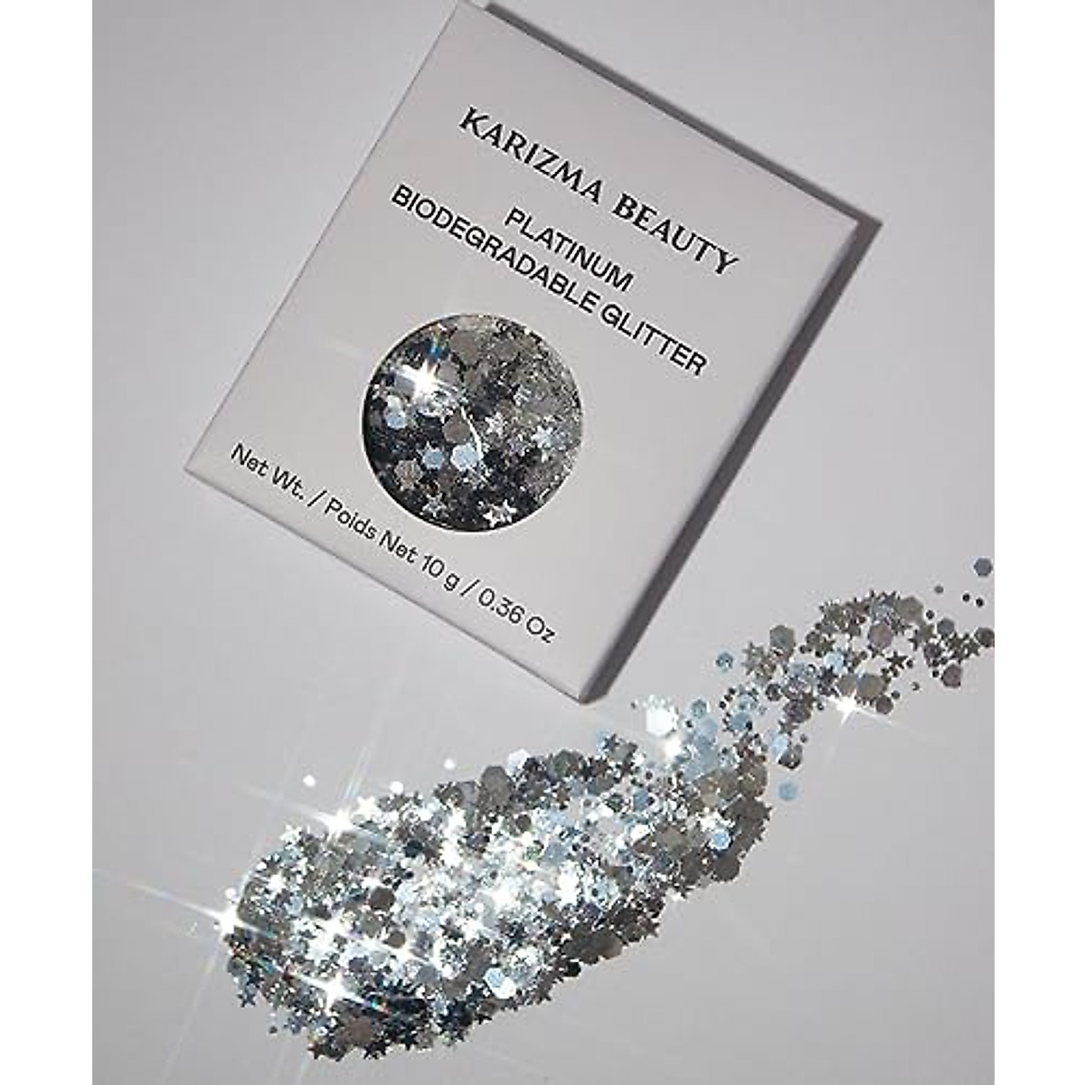 Platinum Biodegradable Chunky Glitter // Karizma Beauty Silver Bio Glitter Eco Glitter Face Glitter Festival Chunky 10g