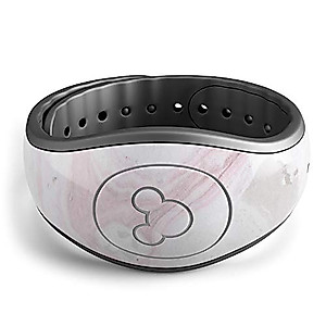 Design Skinz Mixtured Pink and Gray v4 Textured Marble Premium Vinyl Decal Wrap Cover for The Disney MagicBand 2 (Fits MagicBand 2 for Disney Parks)