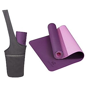 Ewedoos Premium Yoga Sets - Includes 1 TPE Double-Layer Yoga Mat with Carrying Strap, 1 Printed Yoga Mat Bag, Perfect for Yogi & Beginners