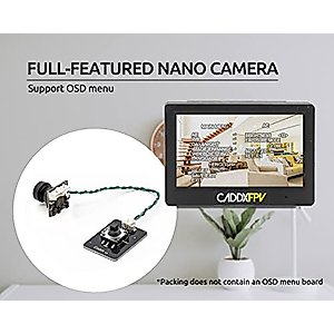 Caddx Ant Lite FPV Camera,1.8mm FPVCycle Edition 1200TVL Global WDR FOV 165° 1/3'' CMOS Sensor Analog Camera for FPV Racing RC Drone,Black 4:3