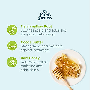 Just For Me Curl Peace Ultimate Detangling Shampoo (3 Pack) - Cleanses & Hydrates, Contains Marshmallow Root Extract, Cocoa Butter & Raw Honey, Sulfate Free, No Animal Testing, 12 oz