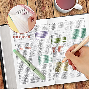 EOOUT Bible Highlighters and Pens No Bleed, 10 Pack Gel Highlighters with Assorted Cute Colors, Extra Smooth, Aesthetic Bible Study Journaling School Supplies, Bible