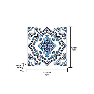 FloorPops FP3932 Marrakesh Peel & Stick Floor Tiles, Blue