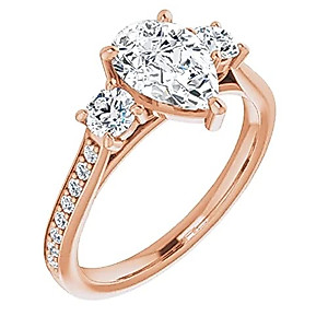 925 Silver, 10K/14K/18K Solid Gold Moissanite Engagement Ring, 1.0 CT Pear Cut Handmade Solitaire Ring, Diamond Wedding Ring for Women/Her Anniversary Ring, Birthday Rings, VVS1 Colorless Gift