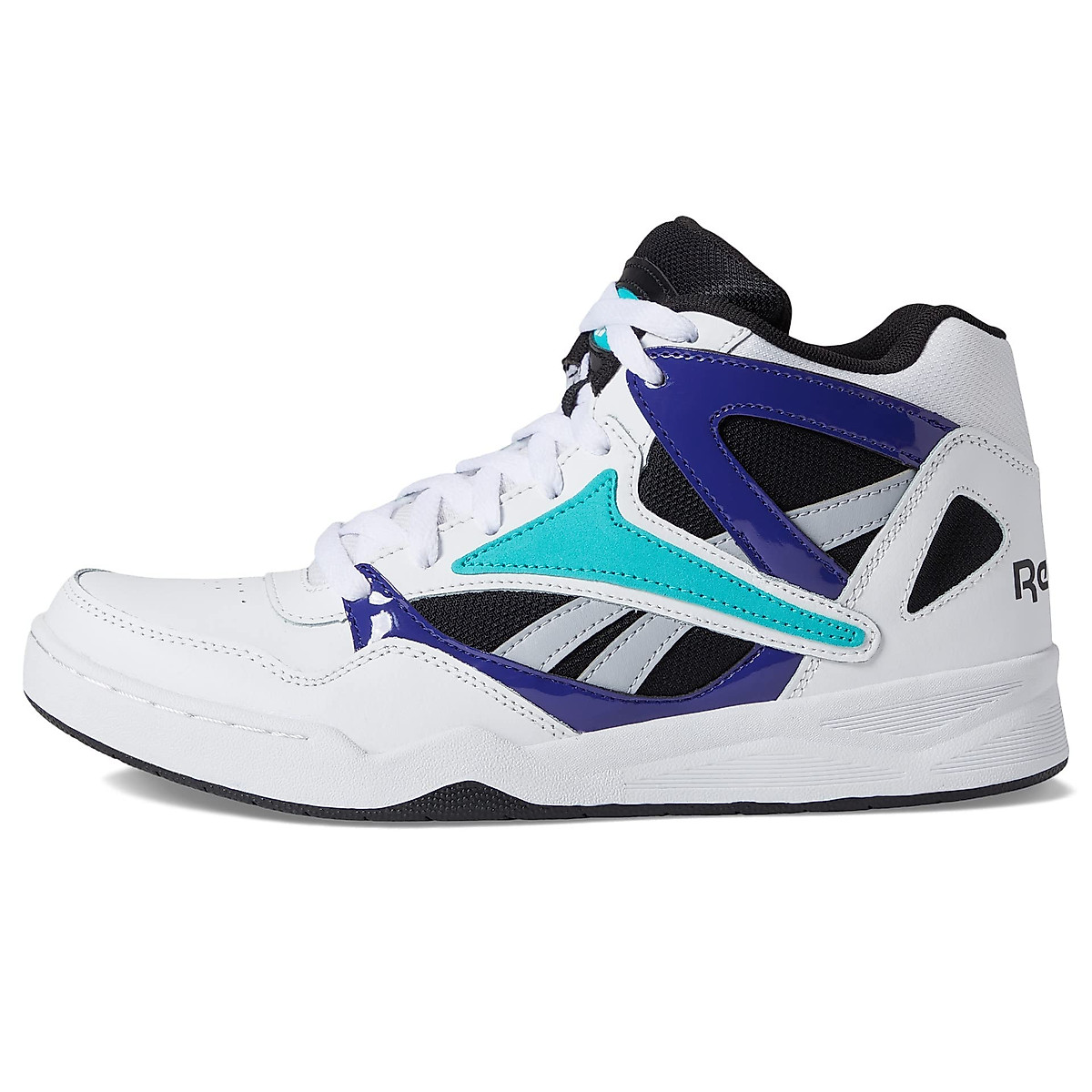 Reebok Unisex BB4590 High Top Basketball Shoe, White/Black/Classic Teal, 12 US Men