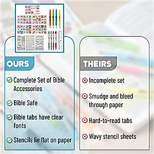 Mr. Pen- Bible Journaling Kit with Bible Highlighters and Pens No Bleed, Bible Tabs, Bible Stencils, Bible Ruler, Bible Markers No Bleed, Bible Journaling Supplies, Bible Study Kit, Christian Gifts